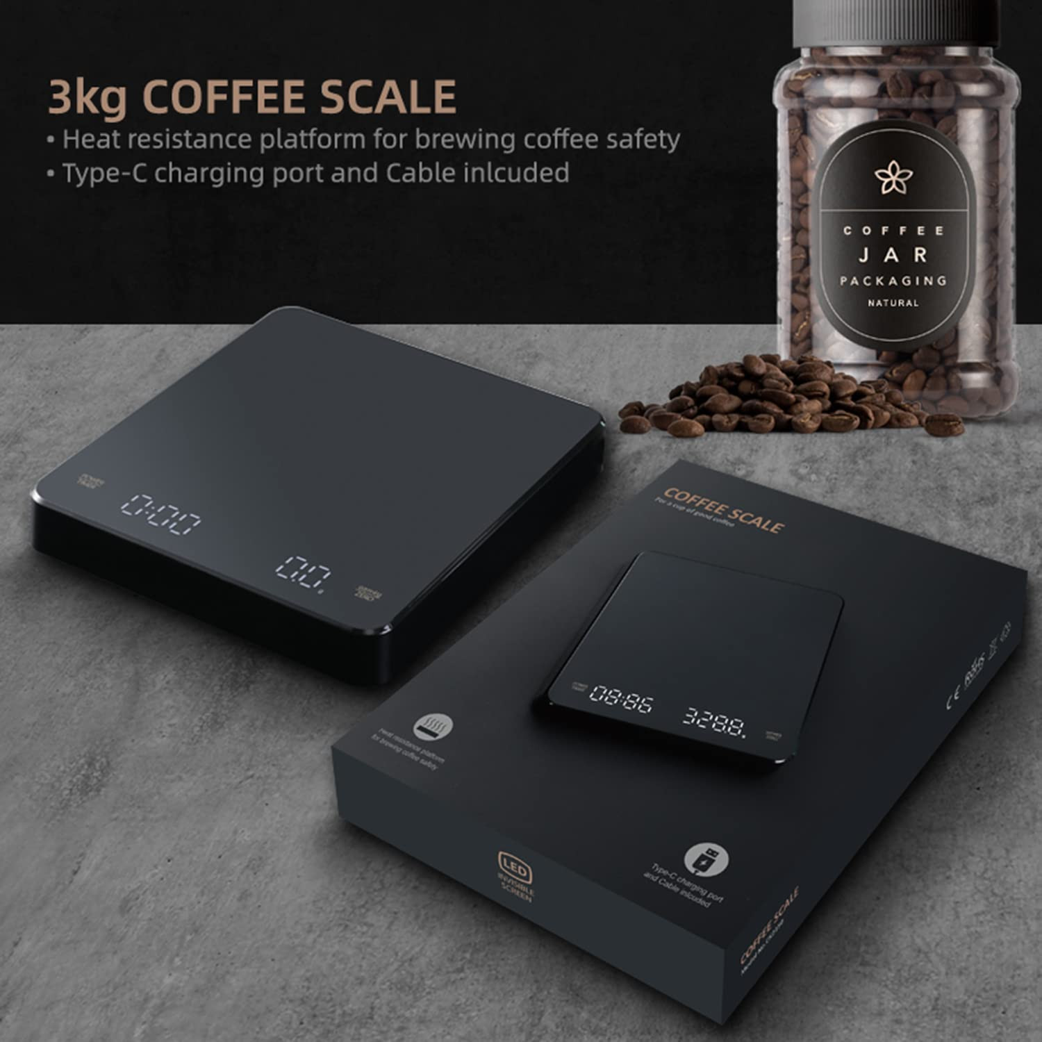 Digital Coffee Scale with Timer- Black - Espresso Club Egypt