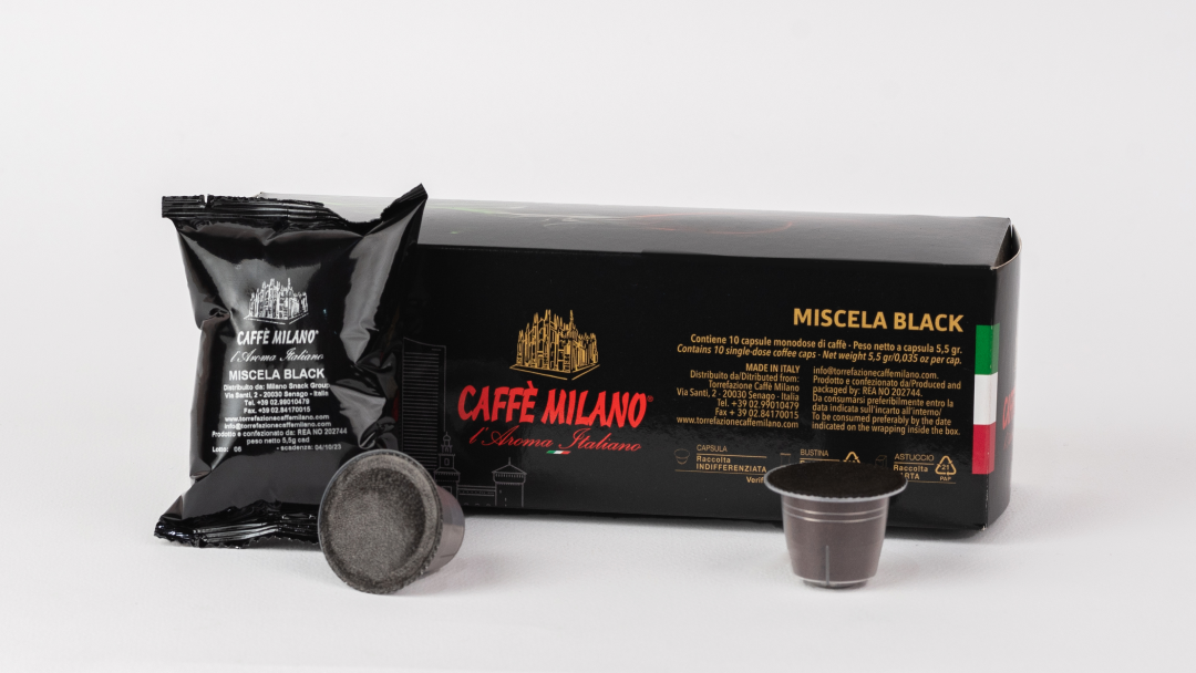 Caffe Milano MISCELA BLACK - 10 Nespresso CAPS - Espresso Club Egypt